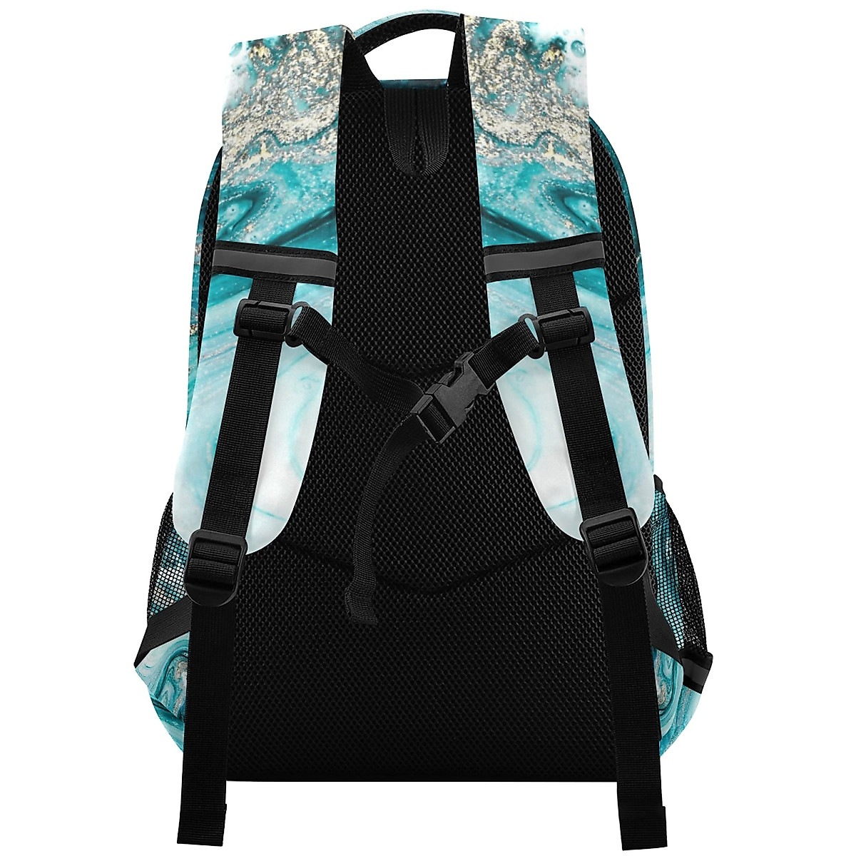 Glaphy Ocean Blue Marble Backpacks Laptop School Book Bag Lightweight Daypack for Men Women Teens Kids