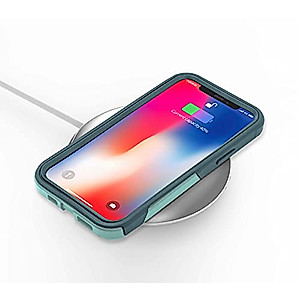 iPhone 12 Mini Screen Protector, Shockproof Slim Dual Layer Protection Scratch Resistant Hard Back Cover Bumper Wireless Charging (Aqua Mint)