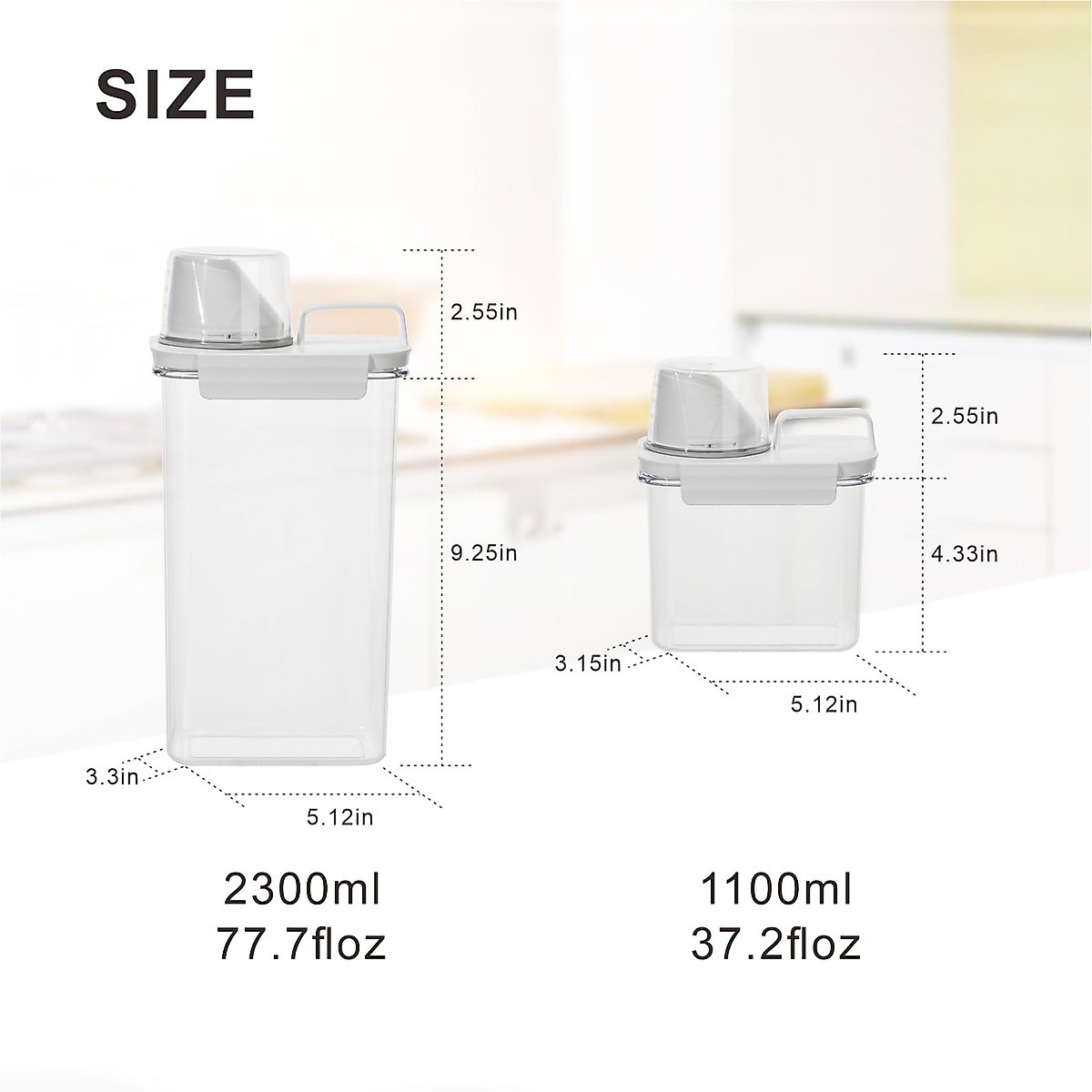 Pet Food Containers Storage Cereal Dispenser BPA Free 4PCS（4pots & 4lids） Dispenser Plastic Bin food Storage Containers With Lids Kitchen Organizers And Storage