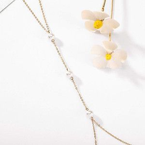 Zehope Boho Pearl Body Chain Gold Sexy Waist Belly Chains Bikini Beach Bra Body Chain Jewelry for Women