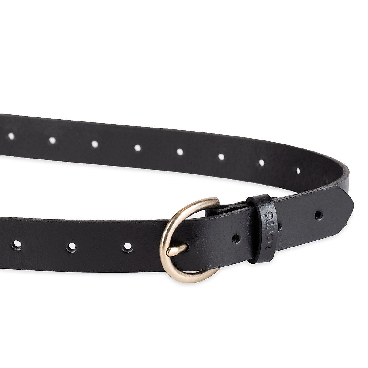 Levi's Women's Fully Adjustable Slim Belt, Black Perforated, Small