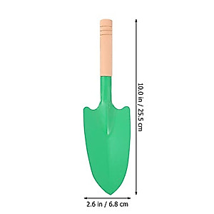 DOITOOL 10pcs Garden Shovel Cast Iron Planting Shovels with Wooden Handle Winter Shovel Snow Shovel Heavy Duty Survival Shovel Camping Shovel Dust Pan Garden Beach Digging Shovel Green