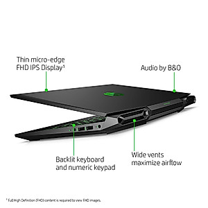 HP Pavilion Gaming 15.6-Inch Micro-EDGE Laptop, Intel Core i5-9300H Processor, NVIDIA GeForce GTX 1650 (4 GB), 8 GB SDRAM, 256 GB SSD, Windows 10 Home (15-dk0020nr, Shadow Black/Acid Green)