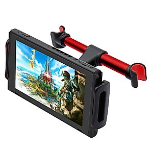 FYOUNG Car Headrest Mount Compatible with Switch/Swith OLED Model 2021, Adjustable Car Holder Compatible with Switch/iPhone/iPad and Other Devices (4"-11")- Red