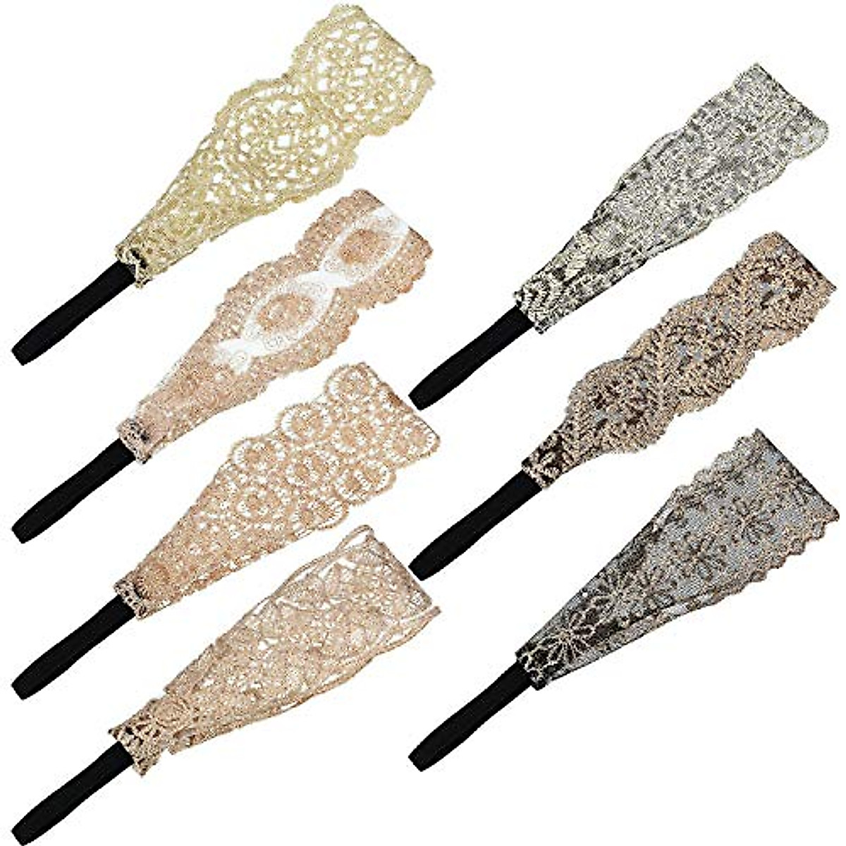 7 Pieces Lace Headbands Women Girls Stretch Headband Elegant Wide Headwrap Hair Turban Accessories