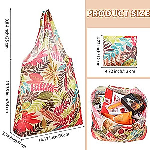 Weewooday 18 Pieces Foldable Reusable Shopping Bags Machine Washable Bags Waterproof Nylon Reusable Grocery Bags with Pouch Tote Bags (Classic Style)
