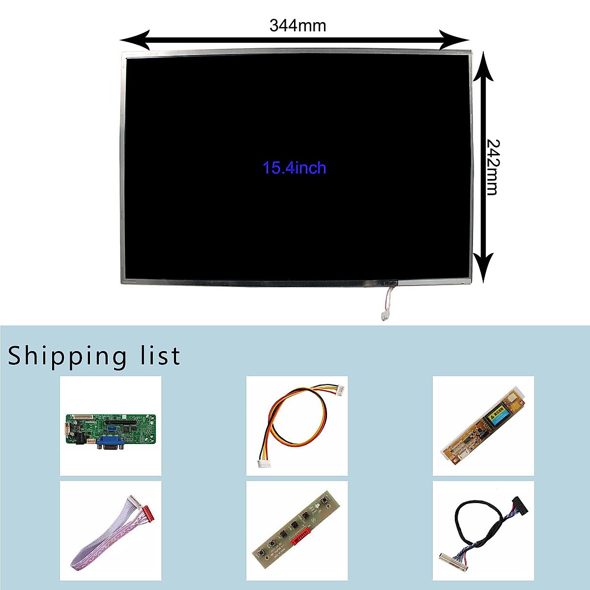 FanyiTek 15.4" 1280x800 TFT LCD Screen and VGA LVDs Controller Board 30pin