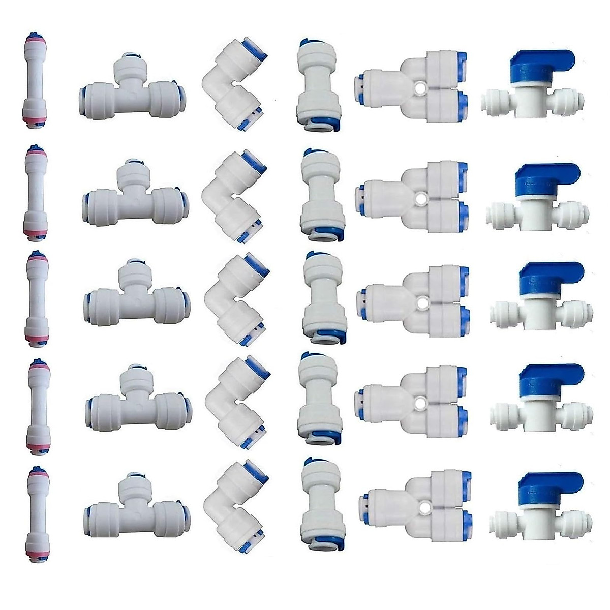 Lemoy 1/4" OD Quick Connect Push In to Connect Water Tube Fitting for RO Reverse Osmosis Water Filter Fittings Pack of 30