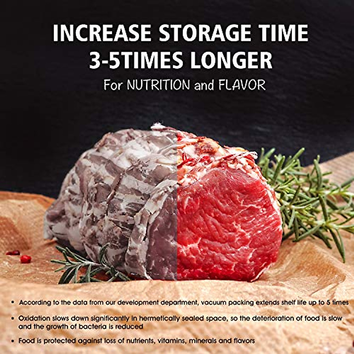 Vacuum Sealer Bags for Food Saver, 4 Pack 11" x 25'ft Commercial Grade Food Saver Vacuum Sealer Bags Rolls, Food Vac Storage & Seal, Meal Prep, Microwave & Freezer Safe, Sous Vide, Seal A Meal (100ft Total)