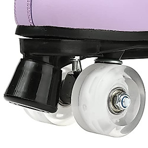 Women's Roller Skates Light Up Wheels, Adjustable Double Row Roller Skates Outdoor Shiny Derby Skates Illuminating for Teens and Youth (Purple flash,6.5)