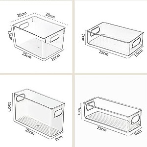 Refrigerator Organizer with Clear Plastic Storage Cabinet, BPA Free, Multi-Size Saves Space. (9.8x3.5x5.9inches)