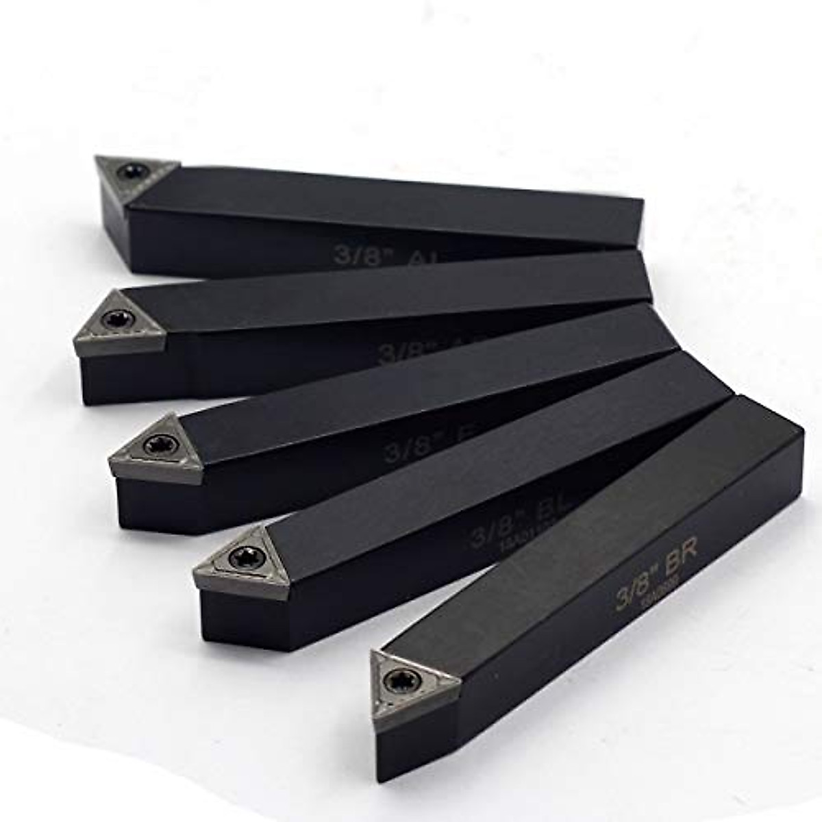 OSCARBIDE 3/8"Mini Indexable Carbide Lathe Turning Tool Holder Metal Lathe Tools Inserts Bits with Carbide Inserts TCMT110204(TCMT21.51),5 Pieces/Set