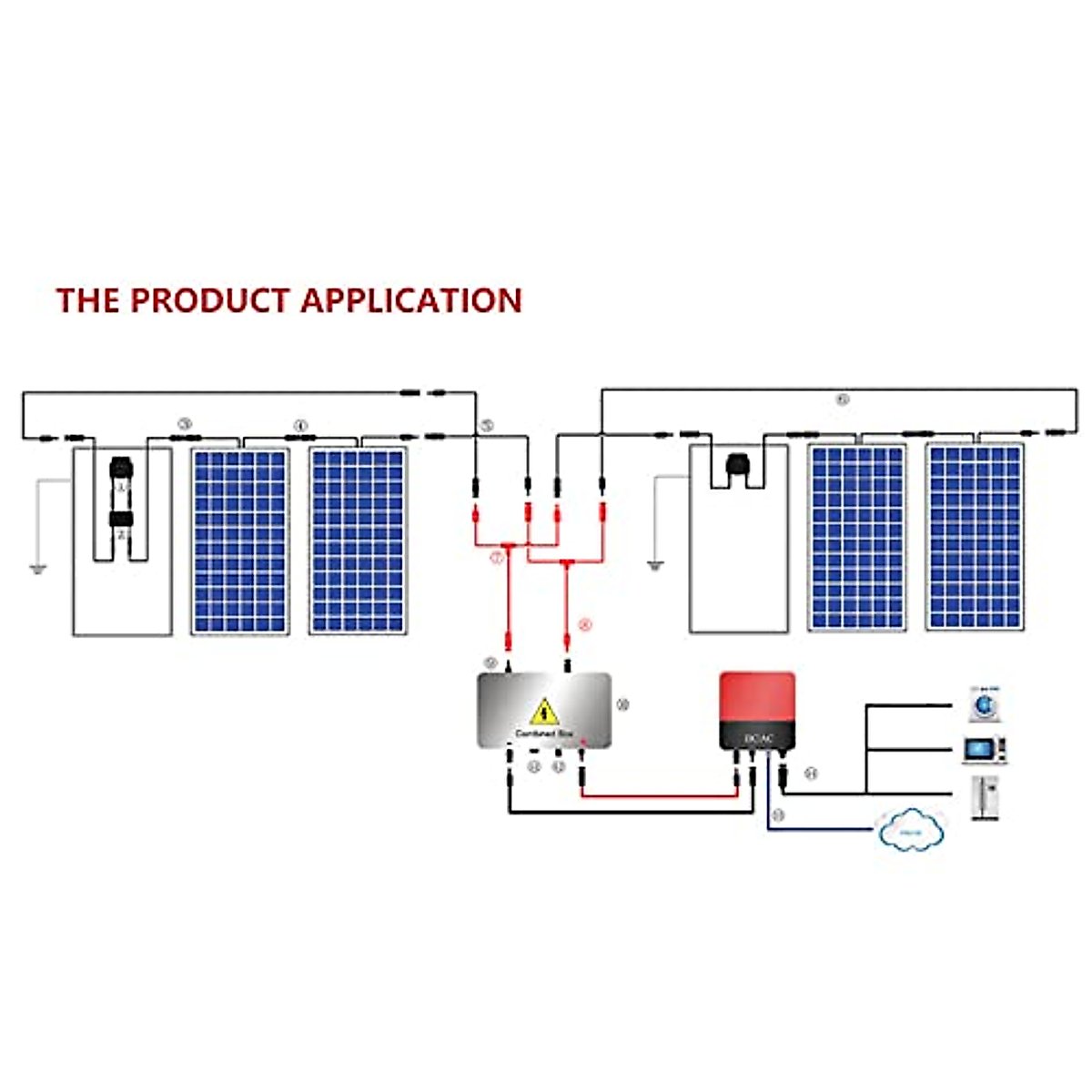 Kimystam Solar Connectors Splitter with Wire IP67 Waterproof Y Branch Parallel Adapter Cable Wire Plug Tool Kit for Solar Panel Parallel Connection 1 Pair MMF+FFM…