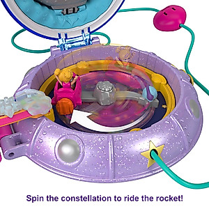 Polly Pocket Dolls and Accessories, Compact with 2 Micro Dolls, 15 Toy Pieces and 1 Fashion Piece, Double Play Space​​​