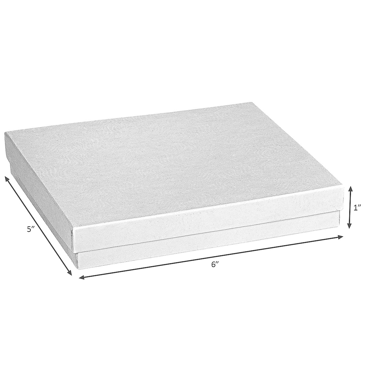 Cardboard Jewelry Boxes 10 Pack - 6"x5"x1" Bulk Cotton Filled Small Gift Boxes with Lids for Jewelry Packaging - Jewelry Gift Boxes for Shipping, Small Business, Accessories (White)