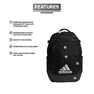 adidas 5-Star Team Backpack, Black, One Size