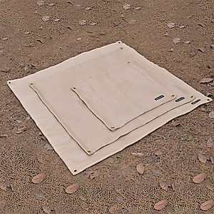 Fireproof Fire Pit Mat for Tent Stove, Portable Fire Blanket Temperature Resistant Flame Retardant Floor Grill Mat for Deck Patio Lawn Outdoor Camping BBQ Protection (Small: 19.7''L*19.7''W)