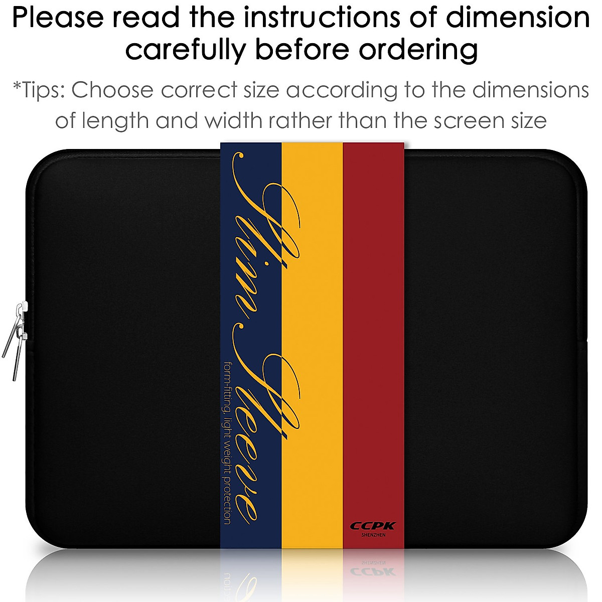 CCPK 15.6" Laptop Sleeve Compatible for 16" MacBook Pro 16 Inch 15" Mac Hp Acer Aspire 5 Samsung Lenovo Surface Book Envy x360 15 in Computer Cover 16in PC Carrying Case 15.6 Inch Bag Neoprene, Black