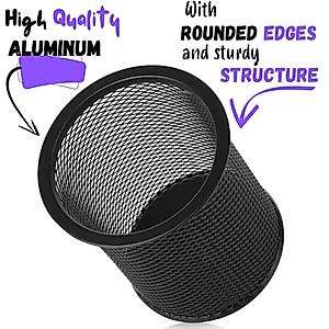 Mr. Pen- 3pcs Pencil Cup Holder, Black Pen Holder, Pen Cups, Metal Mesh Pencil/Pen Holder ,Pen Organizer for Desk, Desk Pen Holder
