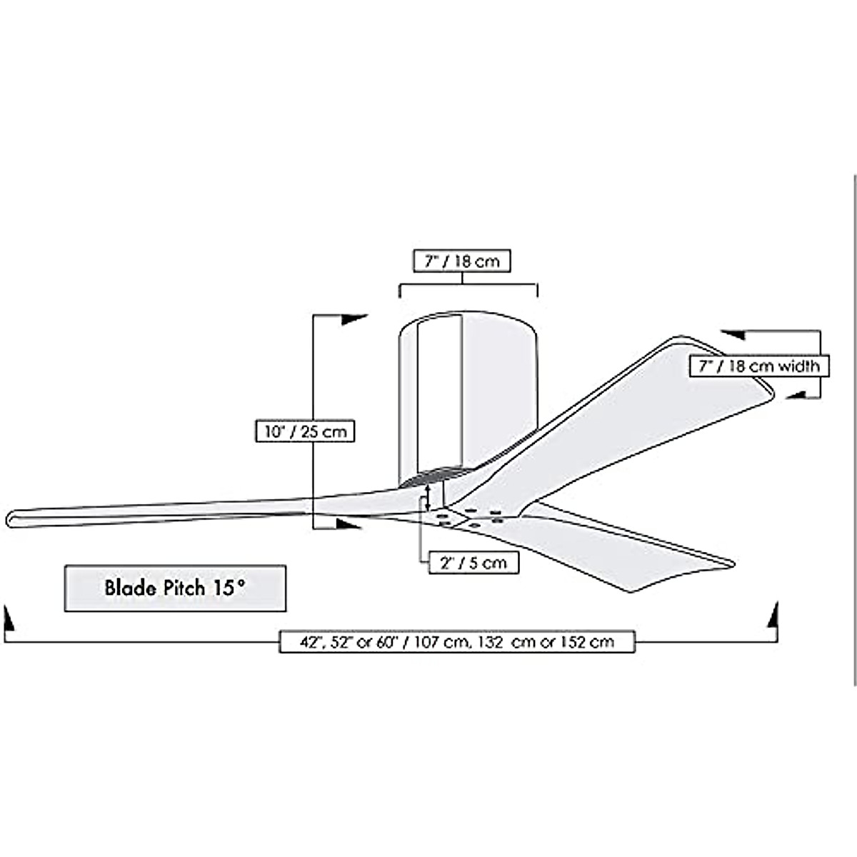 Matthews IR3H-WH-MWH-42 Irene Indoor/Outdoor Damp Rated 42" Flush Mount Ceiling Fan with Remote & Wall Control, 3 Matte White Solid Wood Blades, Gloss White