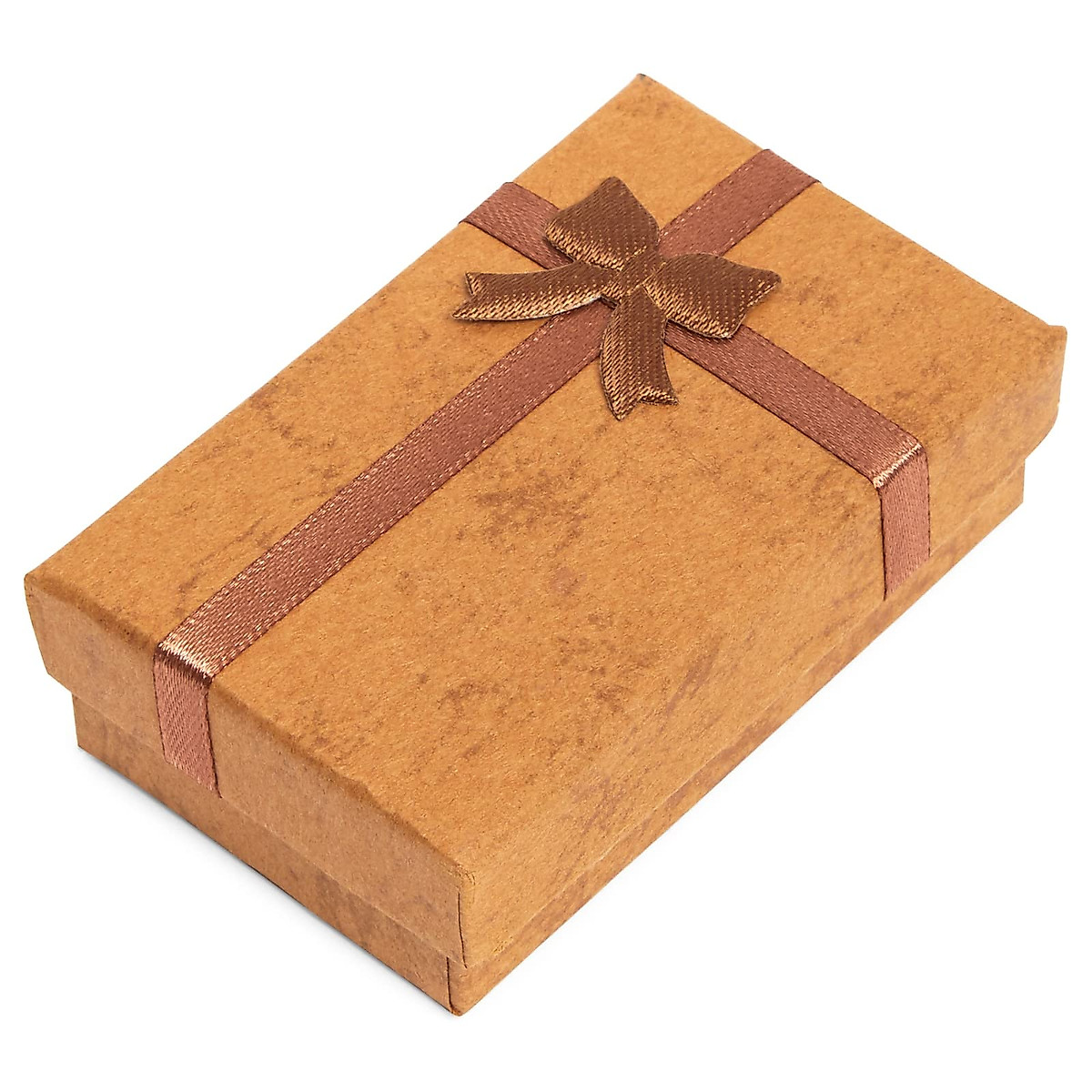 Jewelry Gift Box Set with Lids and Ribbon Bows (Brown, 2 x 3 x 1 In, 16 Pack)