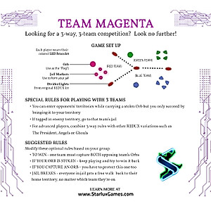 3-Team Expansion for Glow-in-The-Dark Capture The Flag Redux | Adds 4 Players & 1 Extra Team | Glow in The Dark Games | Light Up Kids Games Set | Outdoor Gifts for Girls 8-12+ | Go Team Magenta!