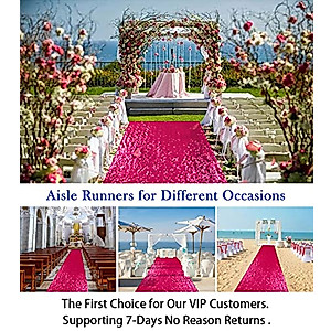 Aisle Runners for Weddings Hot Pink 2FTx15FT Sequin Aisle Runner Fuchsia Bridal Aisle Runner 15FT Carpet Runner Outdoor Aisle Runner for Wedding Ceremony