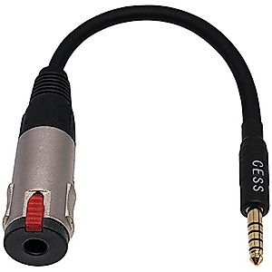 CNCESS CESS-267 Male 4.4mm to Locking Type 6.35mm 1/4 Inch TRS Female Jack Adapter Cable for Headphone / MP3 / DAC/Music Player/Amplifier