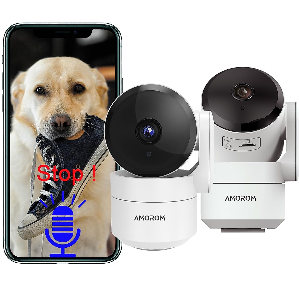 WiFi Security Camera for Home,1080P Indoor Camera for Pet/Baby Monitor,360 Motion Track,Privacy Mode,Cloud&Micro SD Card Storage,2-Way Audio,Google Assistant & Alexa Compatible (Plug in Camera)