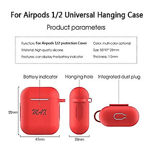 VRW Custom Airpod Case with Keychain,Silicone case for AIrpod, Custom Name Airpod case Airpods Charging Cover Skin,For Airpod 1and 2(Not For The Pro Version)