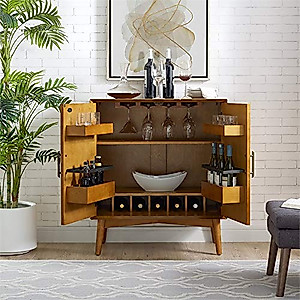 Crosley Furniture Landon Mid-Century Modern Bar Cabinet, Acorn