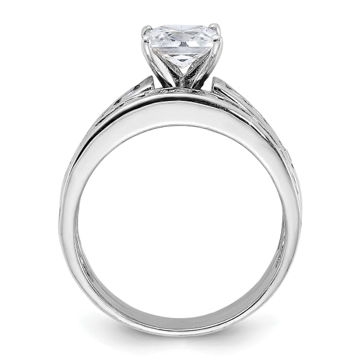 IceCarats 925 Sterling Silver Cubic Zirconia CZ Wedding Band Engagement Ring Bridal Jewelry Set Size 8