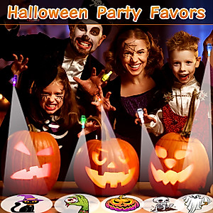 35 Pack Halloween Party Favors Finger Lights,Halloween Light Up Toys Bulk Glow Halloween Goodie Bag Fillers Supplies Non Candy Treats Basket Stuffers Classroom Prizes Gift for Kids Trick or Treat