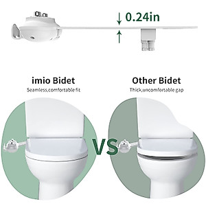 imio BD158 Non-Electric Bidet Attachment Adjustable Water Pressure and Self Cleaning Nozzle