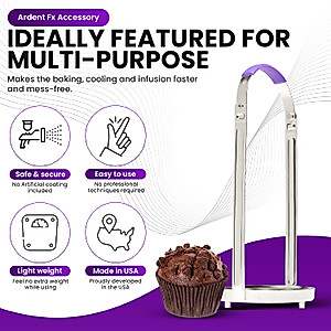 Ardent FX Accessories Single Lifter Cooling Rack - 100% Stainless Steel, Food-Safe, Rust-Resistant Single-Tier Rack for Cooling with 45 ° Rotating Handle