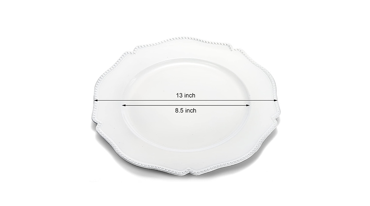 Elegant 12 Pack White Charger Plates for Events