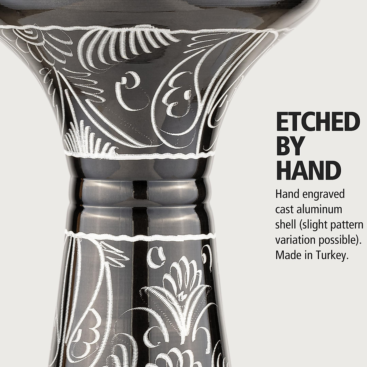 Meinl Percussion Darbuka Egyptian Goblet Drum, Hand Engraved — Made in Turkey — Synthetic Head, 2-Year Warranty (HE-124)