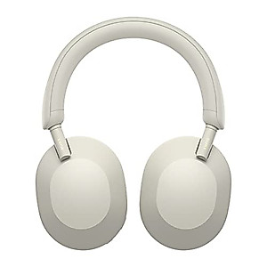 Sony WH-1000XM5 Wireless Noise Canceling Over-Ear Headphones (Silver) with Wireless Headphone Accessory (2 Items)