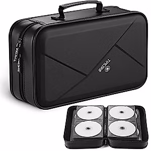 TIMCORR CD Case DVD Holder Storage: 144 Capacity DVD Cases Organizer Portable Wallet Storage - CD Plastic Protective Carrying Binder for Home Travel (Black)