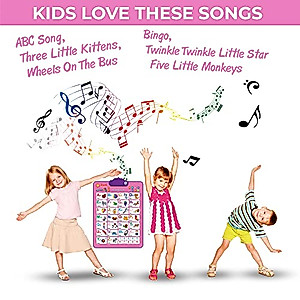 Just Smarty Alphabet Toddler Girl Toys with Interactive Light | ABCs &123s Learning Poster | Barbie Pink Educational Toys for 3 Year Old Girls | Best Gifts for 4 Year Old Girl | 3 Year Old Girl Toys