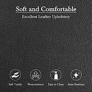 HOOMIC King Size Platform Bed Frame with Adjustable Headboard, Upholstered Bed, Mattress Foundation, Wood Slat Support, No Box Spring Needed, Easy Assembly, Black