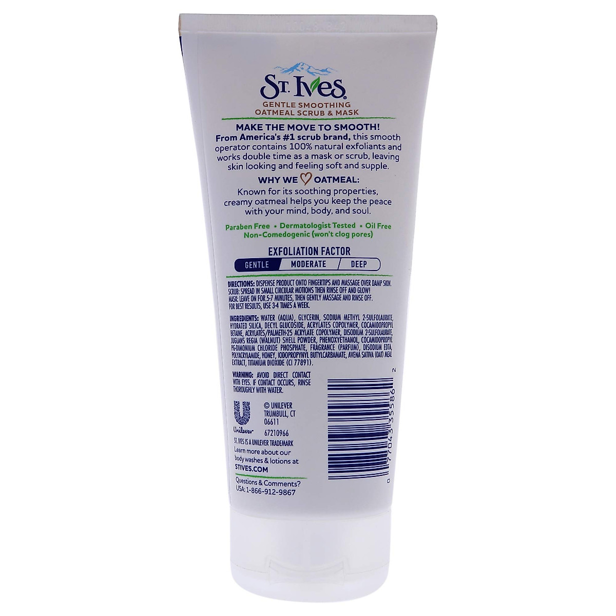 St. Ives Gentle Smoothing Face Scrub and Mask Oatmeal, ONE , 6 oz