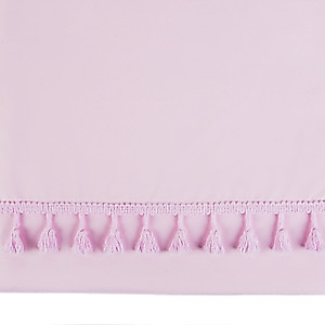 Tadpoles Crib Skirt with Tassel | 28" x 52" with a 14" Drop | Made of 100% Softly Brushed Microfiber Polyester | Easy to Care for | Soft, Smooth, Breathable & Durable | Ideal for Babies | Pink