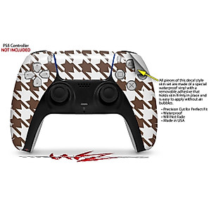 WraptorSkinz Skin Wrap compatible with Sony PS5 DualSense Controller Houndstooth Chocolate Brown (CONTROLLER NOT INCLUDED)