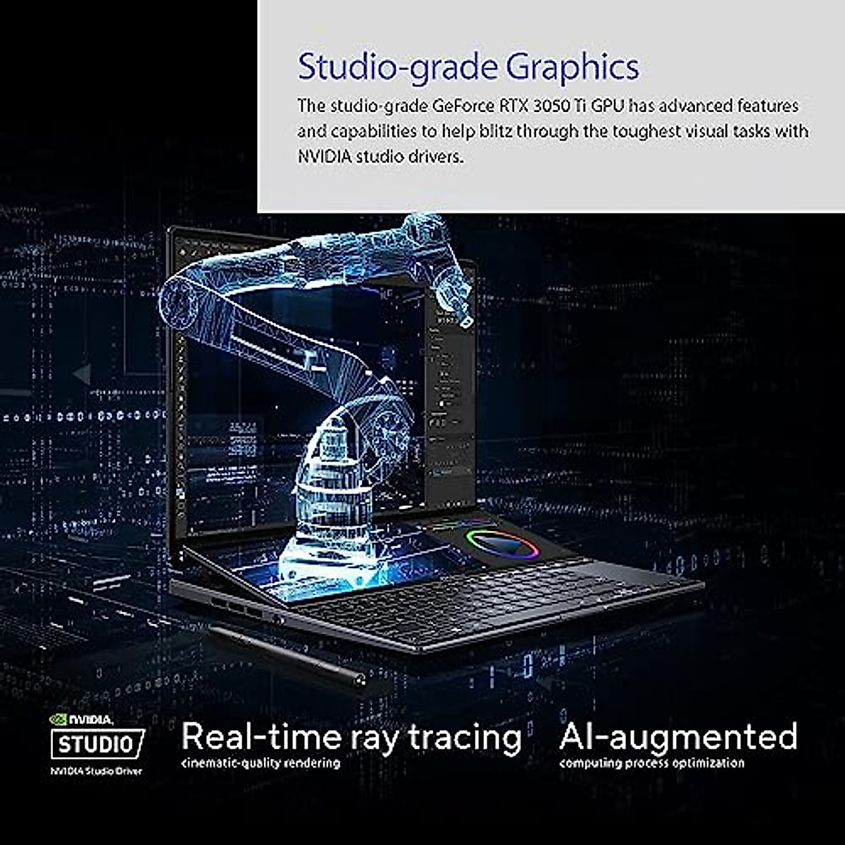 ASUS Zenbook Pro Duo Laptop, 14.5" OLED WQ+ Touchscreen, Intel Core i9-12900H, NVIDIA RTX 3050Ti, 32GB DDR5 RAM, 1TB PCIe SSD, Webcam, Wi-Fi 6, Windows 11 Home