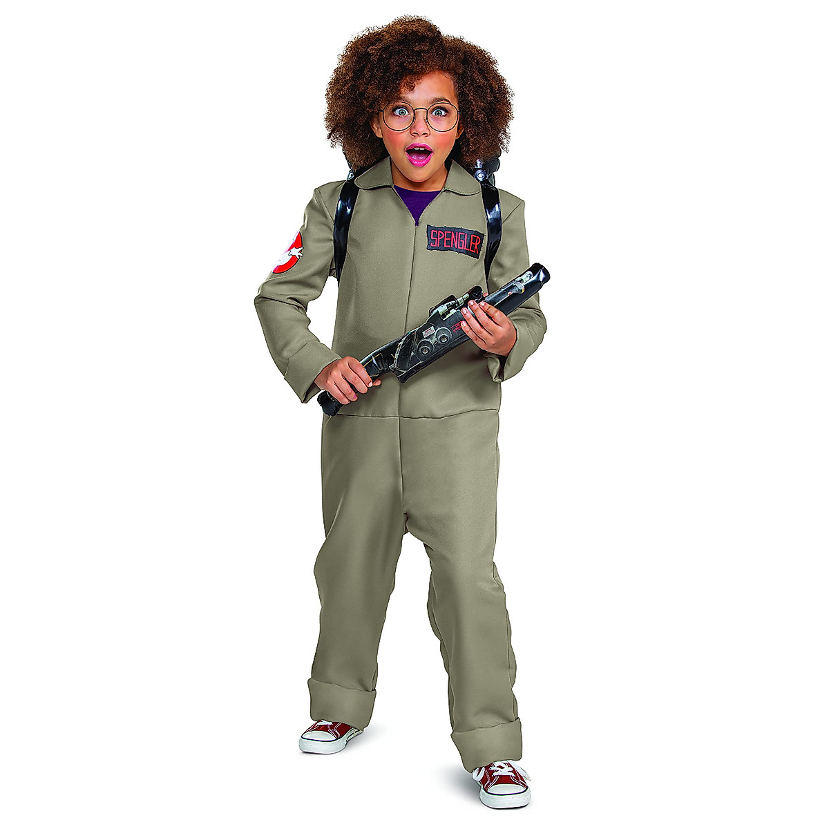 Ghostbusters Costumes for Kids, Official Ghostbusters Afterlife Movie Costume Jumpsuit with Inflatable Proton Pack, Classic Kids Size Large (10-12)