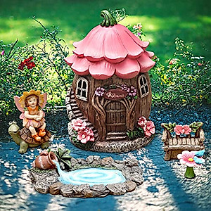 Aivanart Fairy Garden Decor House Kit, Miniature Garden Sculpture Statues Accessories Gifts for Kids Christmas Yard Decor Figurines Outdoor