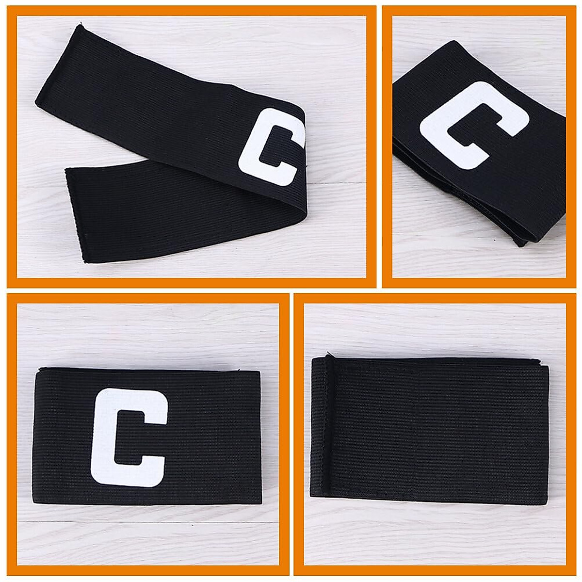 Cabilock 3pcs Soccer Captain Armband Football Captain Bands Team Leader Armband Elastic Basketball Player Arm Bands for Youth Adults Black