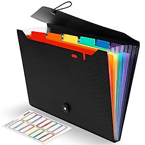Nicecho Expanding File Folder, 7 Pockets Accordion File Organizer, A4 Letter Size Paper Document Receipt Organizer Accordian Filing Folder for Classroom, Home, Office and Travel