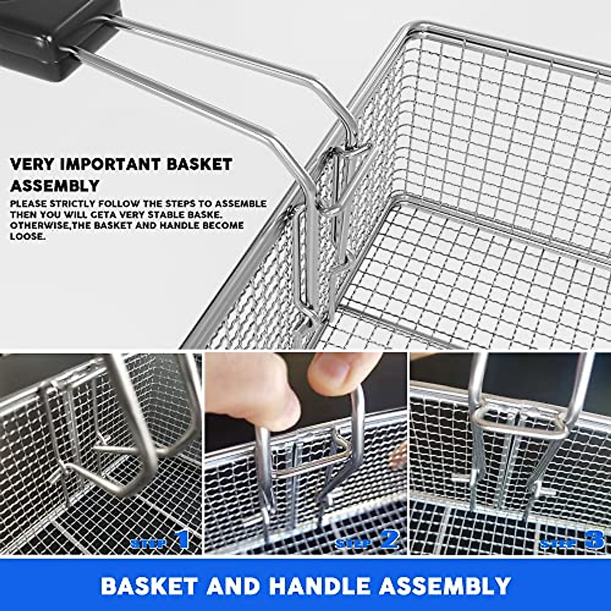 TOPKITCH Commercial Deep Fryer Stainless Steel Dual Tank Electric Deep Fryer with 2 Baskets Capacity 2 X 10L Electric Countertop Fryer for Restaurant and Home Use, 120V 3600W